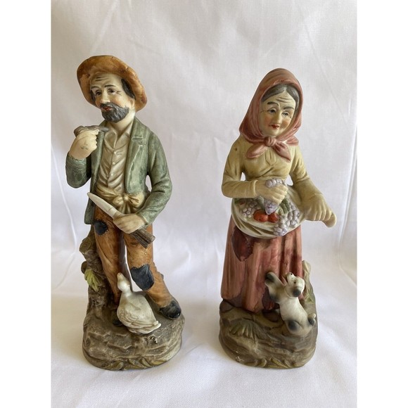 Homco | Accents | Lot Of 2 Vintage Homco Old Man Woman Porcelain ...